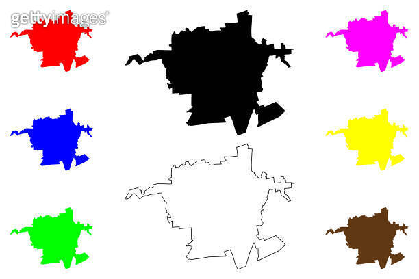 Panevezys City (Republic of Lithuania) map vector illustration ...