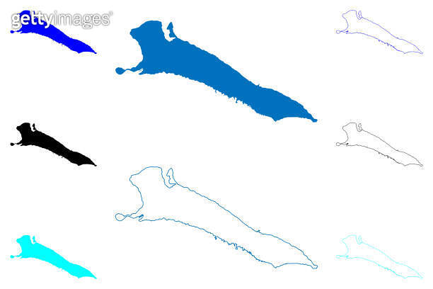 Mingachevir reservoir (Republic of Azerbaijan, Kura River) map vector ...