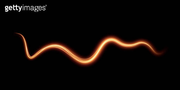 Light gold Twirl . Curve light effect of neon yellow line. Luminous ...