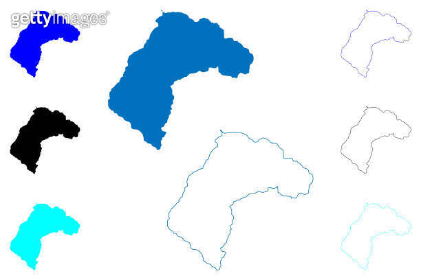 Lake Ranau (Republic of Indonesia, Sumatra) map vector illustration ...