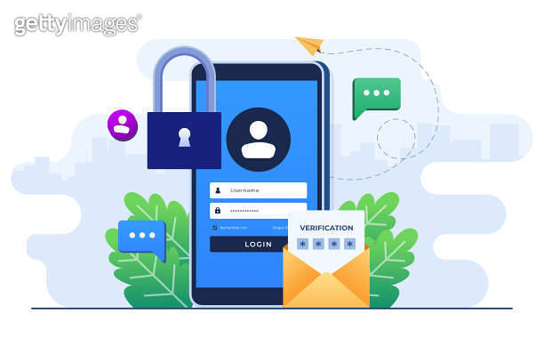 Two Step Verification Flat Illustration Vector Template Otp Authentication Password One Time 4512
