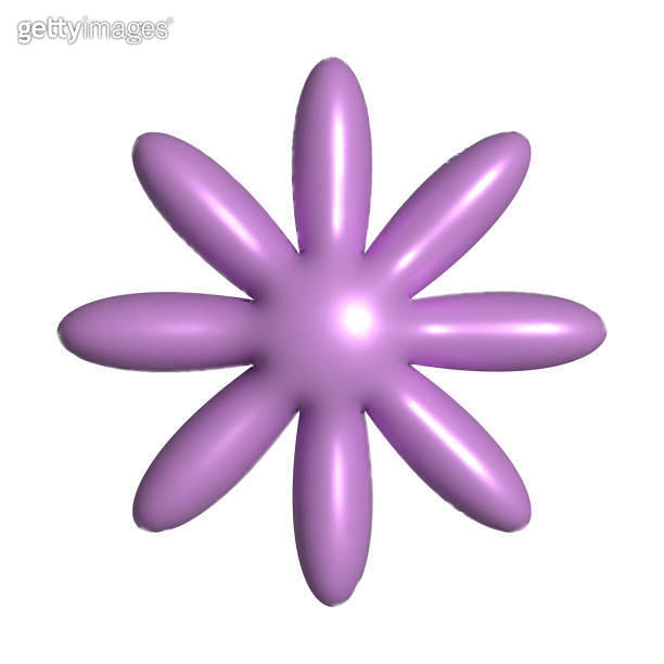 3d bubble shape flower, Y2K style. 이미지 (2152202811) - 게티이미지뱅크