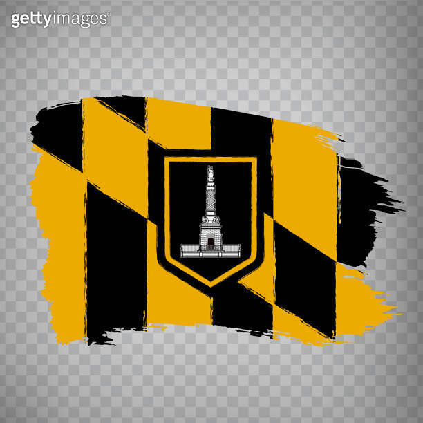 Flag of Baltimore is city from brush strokes. State of Illinois USA ...