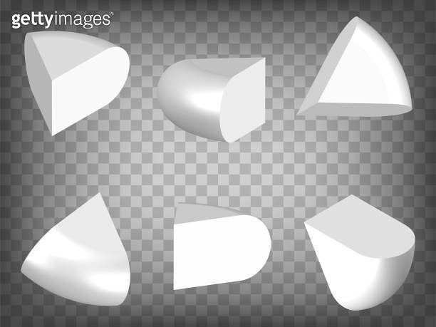 Set of perspective projections 3d model of realistic sector on ...