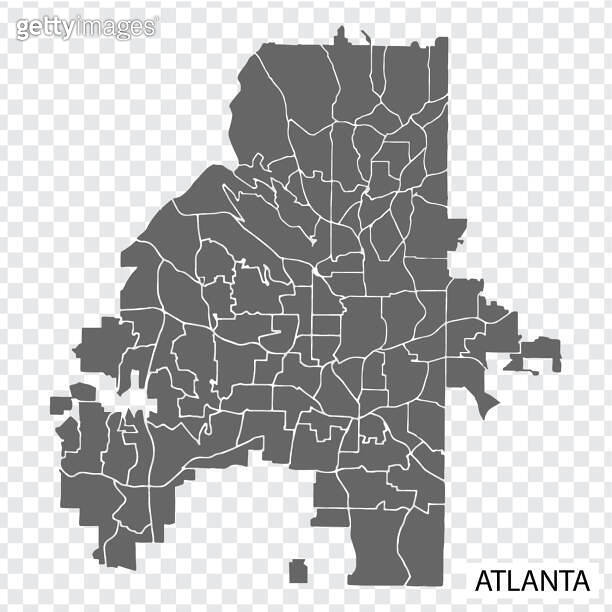 High Quality map of Atlanta is a city of United States, with borders of ...