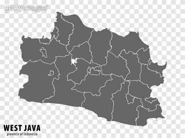 Blank map West Java province of Indonesia. High quality map West Java ...