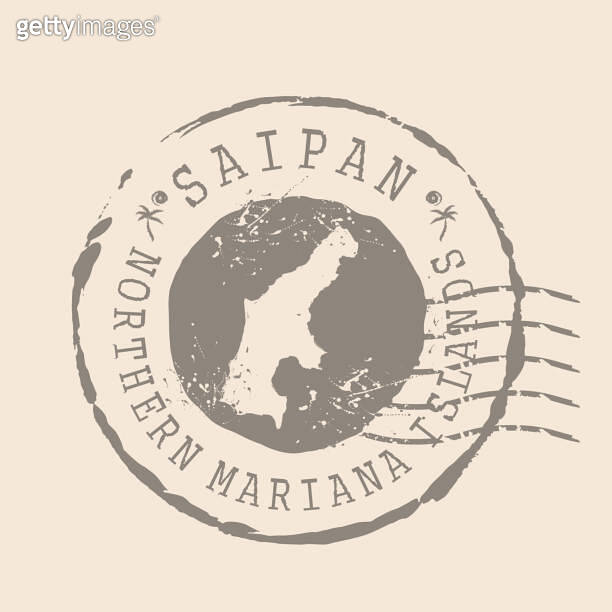 Stamp Postal of Saipan Island. Map Silhouette rubber Seal. Design Retro ...