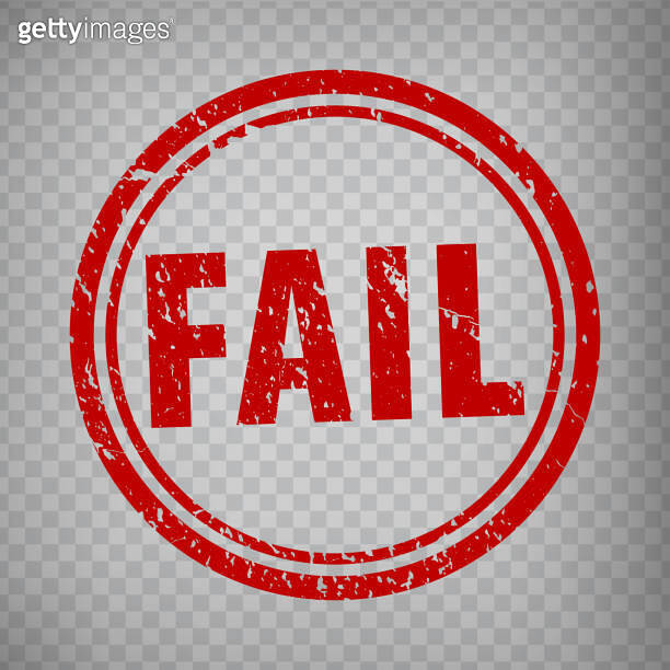 Fail stamp design on transparent background. Grunge rubber seal with ...