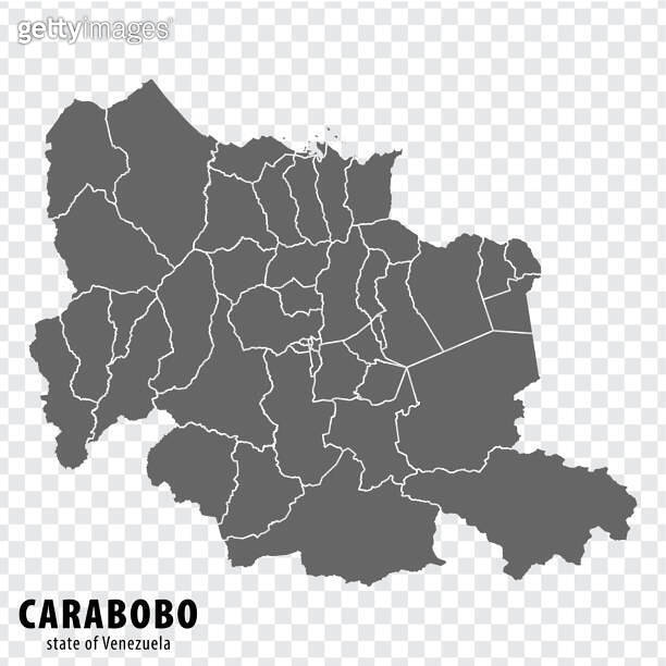 Blank map Carabobo State of Venezuela. High quality map Carabobo State ...
