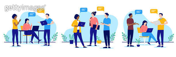 Work dialogue and employee communication collcetion 이미지 (2040912378 ...