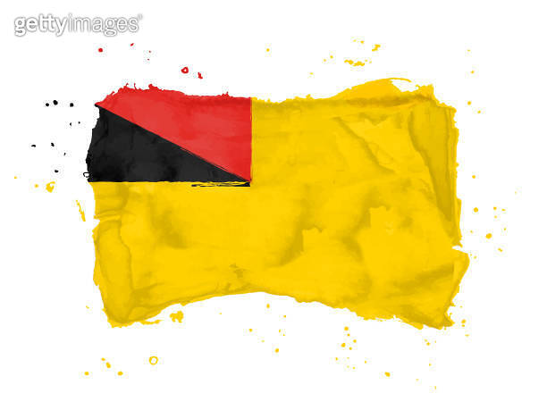 Flag of Negeri Sembilan, brush stroke background. Flag State Negeri ...