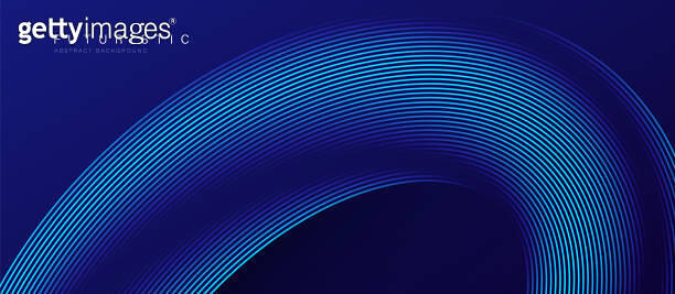 Blue abstract background with blue glowing geometric lines. Modern ...