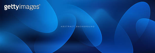 Abstract blue background with oval shapes. Shiny blue gradient ellipse ...