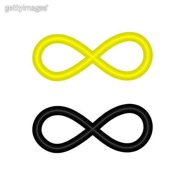 Infinity gold and black symbol isolated on white background. Vector ...