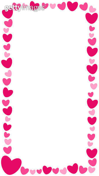Cute vertical heart frame material 이미지 (2160517893) - 게티이미지뱅크