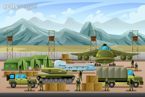 Military Base Camp Vector Illustration 이미지 (2188956340) 일러스트, 무료 일러스트 ...