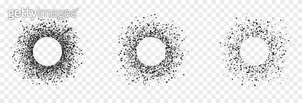 Vector black particles. Particle explosion. An explosion of particles ...