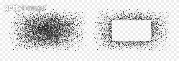 Vector black particles. Particle explosion. Explosion of particles in ...