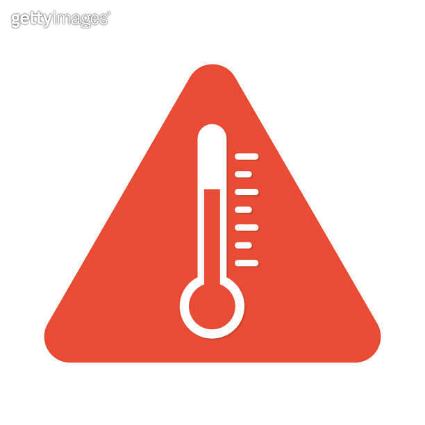 high temperature warning sign, hot summer day, heatwave, climate change ...
