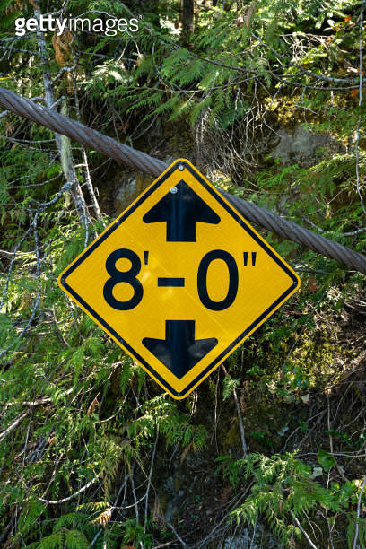 Eight Foot Clearance Sign At The Nisqually Suspension Bridge ...
