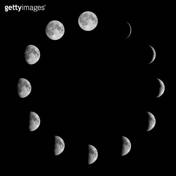 All phases of Moon: Waning Crescent, Third Quarter, Waning Gibbous ...