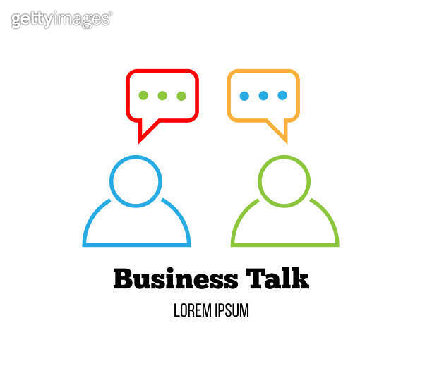 Business Discussion Abstract People Figures with Speech Bubbles 이미지 ...