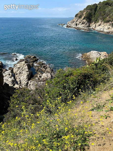 Beautiful view of the sea and coast on a sunny day. Spain. 이미지 ...