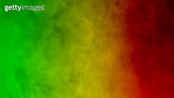 abstract background smoke curves and wave reggae colors green, yellow ...