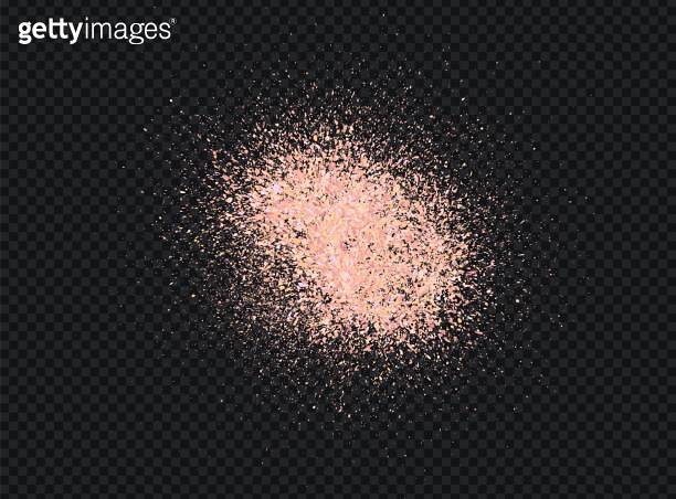 Salt or sugar crystal powder, flying dust particles. Splash of ...