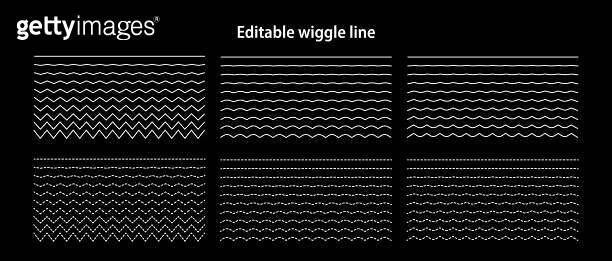 Editable wiggle lines. Set of wavy curves and zigzag intersecting ...