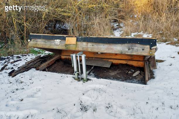 Box trap for capturing larger animals in winter 이미지 (2135619781) - 게티이미지뱅크