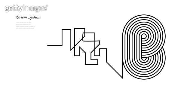 abstract black white stripe line. geometric pattern icon. loop design ...