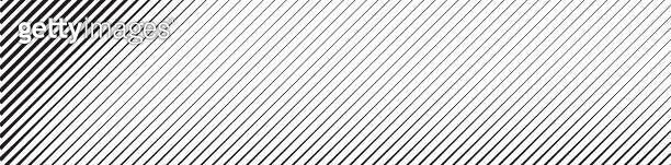 Black diagonal lines with a transition from thin to thick thickness ...