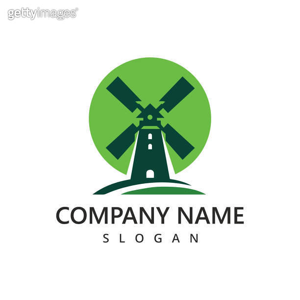 Windmill logo for Farm product symbol . Agriculture, farming, natural ...