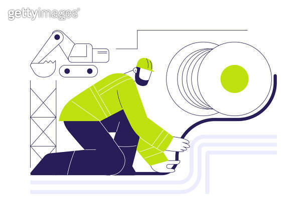 Electric cables installation abstract concept vector illustration. 이미지 ...