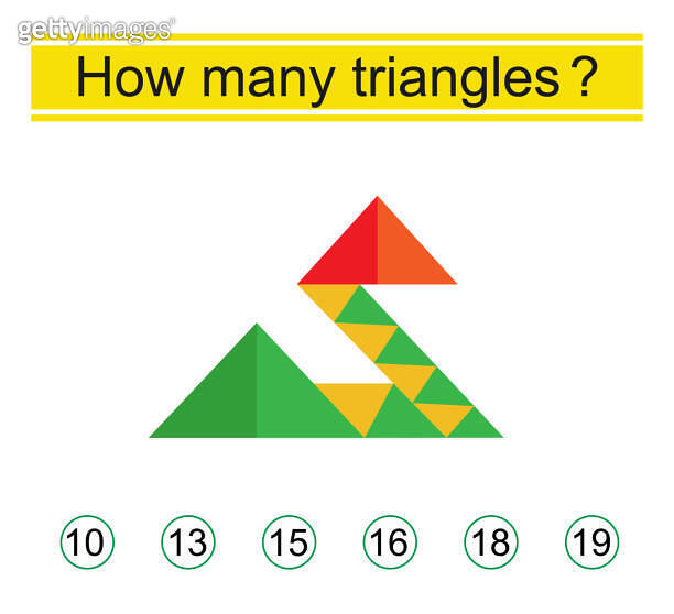 How many triangles are there? Math game for kids. 이미지 (2009580520) - 게티 ...