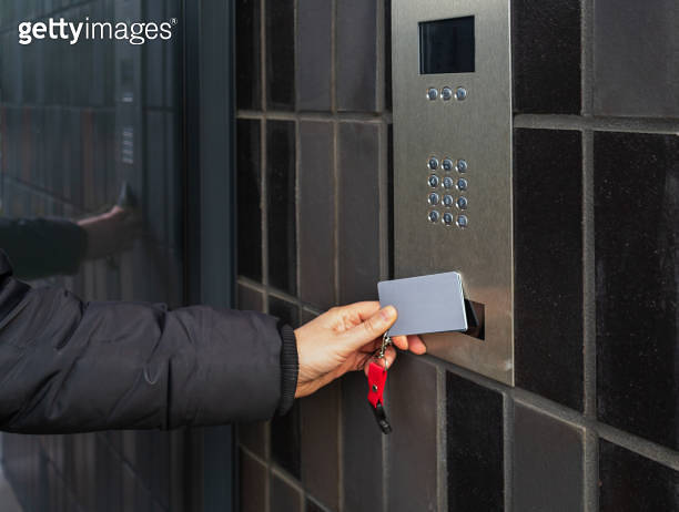 Secure Home System, Electronic Key Card, Intercom Keypad, Using Door ...