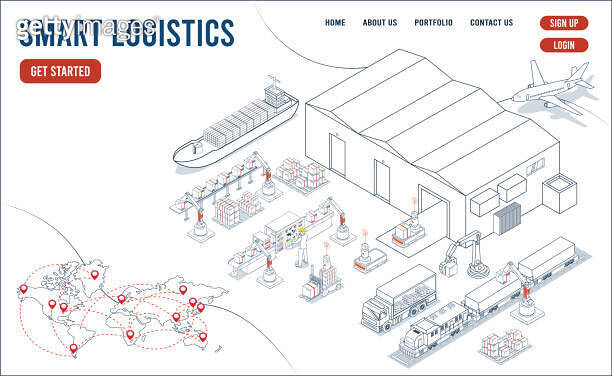 Smart logistics website template combines warehouse management and IoT ...