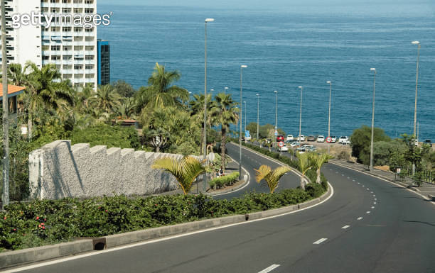 Beautiful view of Santa cruz de Tenerife city on canary islands. Sea ...