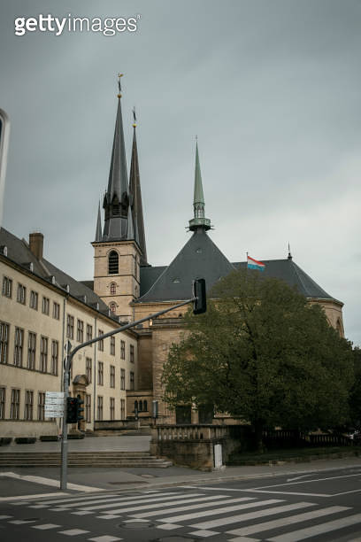 Notre-dame Cathedral in Luxembourg. The Roman Catholic Cathedral church ...