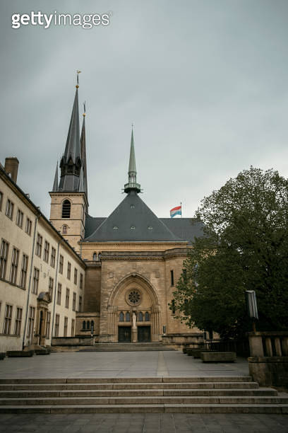Notre-dame Cathedral in Luxembourg. The Roman Catholic Cathedral church ...