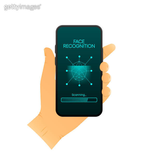 Face Recognition. Futuristic computer technology. Smart identification ...