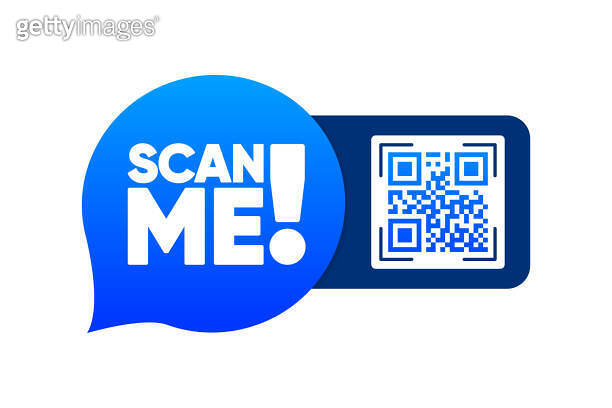 Scan Me. QR code scan for smartphone. Qr code sticker. QR code for ...