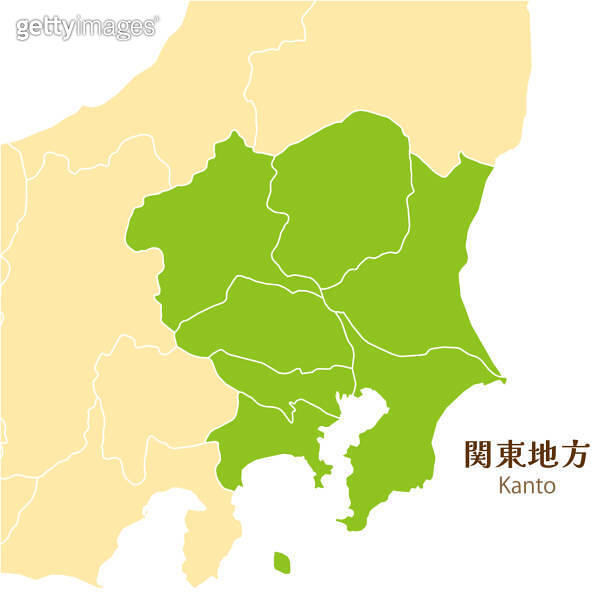 Kanto region, map of each prefecture in the Kanto region and ...