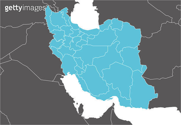 Map of the Islamic Republic of Iran and neighboring countries, with ...