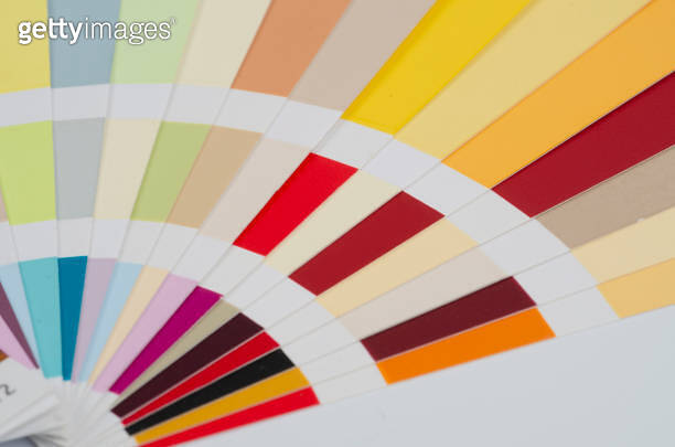 Different color test cards for wall paint 이미지 (2160409200) - 게티이미지뱅크