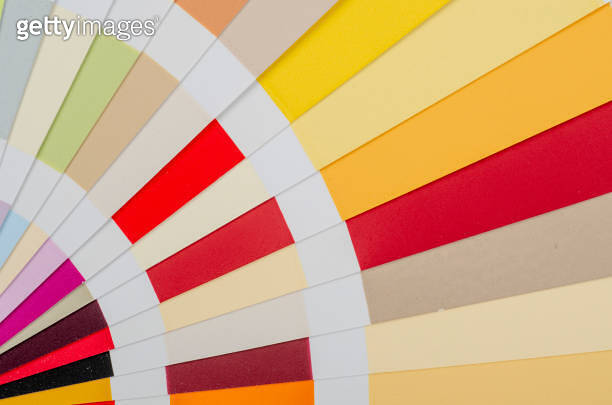 Different color test cards for wall paint (2160409310) - 게티이미지뱅크