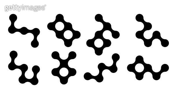 Set Of Connected Black Dots Transition Metaballs Integration Symbol Circles Pattern