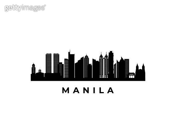 Vector Manila skyline. Travel Manila famous landmarks. Business and ...