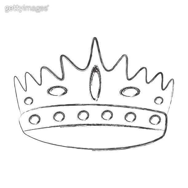Chalk draw elegant royal crown. Royal imperial coronation symbol ...